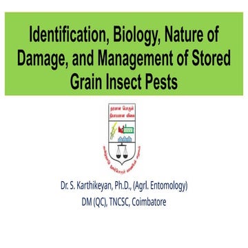 Identification, Biology, Nature of Damage, and Management of Stored ...