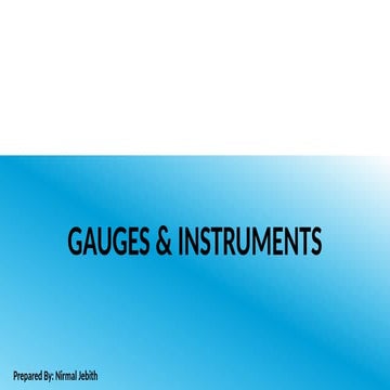 Training ppt for Gauges & Instruments in automotive industry | PPTX