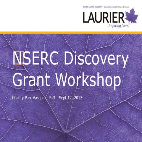2013 NSERC Discovery Grant Workshop | PPTX
