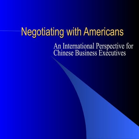 Negotiating with Americans | PPT