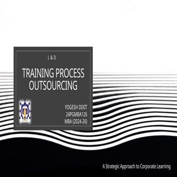TRAINING PROCESS OUTSOURCING with government schemes | PPTX