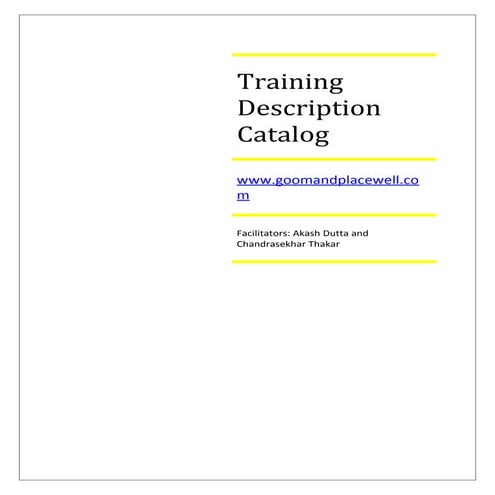 Training Program Description Catalog | PDF