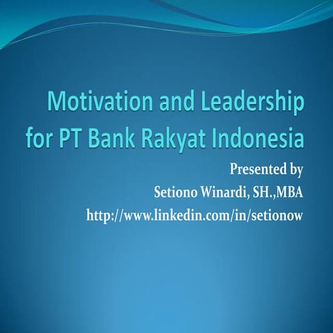 Training program motivation and leadership for bri | PDF
