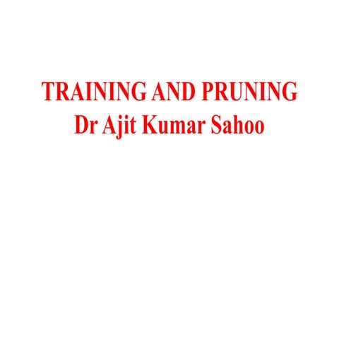 Taining and pruning in horticultural crops | PPTX
