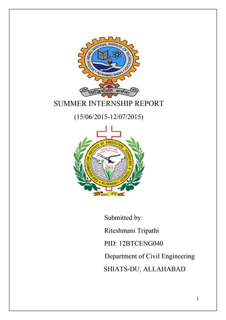 Civil enginerring internship report | PDF