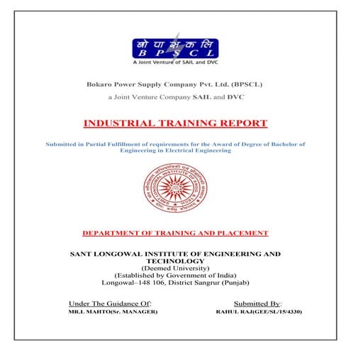BPSCL Vocational Training report | PDF