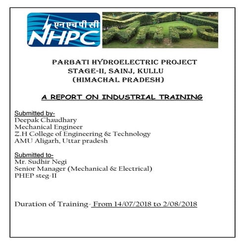 NHPC Training Report | PDF