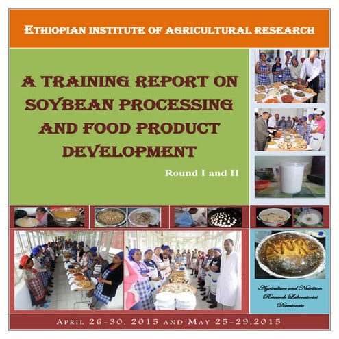 Training report on soybean processing and food product development. | PDF