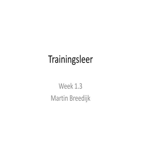Training Planning en Periodisering | PPT