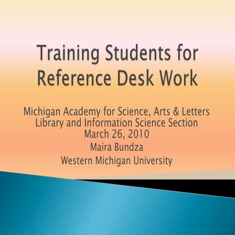 Training Students for Reference Desk Work | PPTX