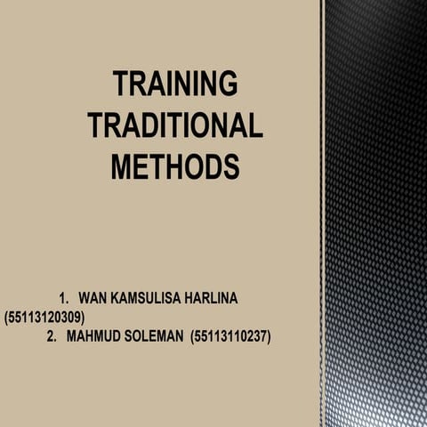 Training traditional method | PPT