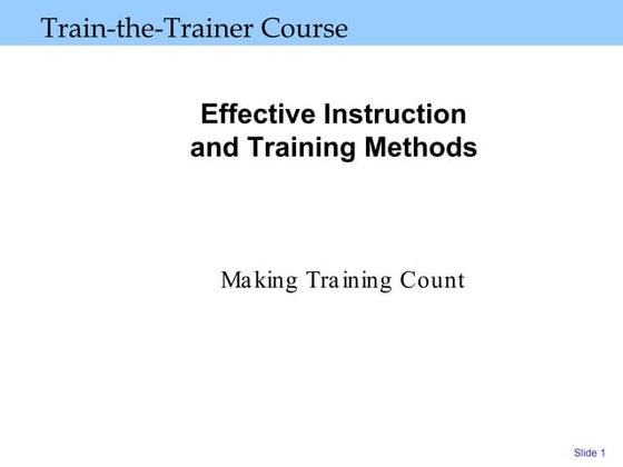 Train The Trainer | PPT