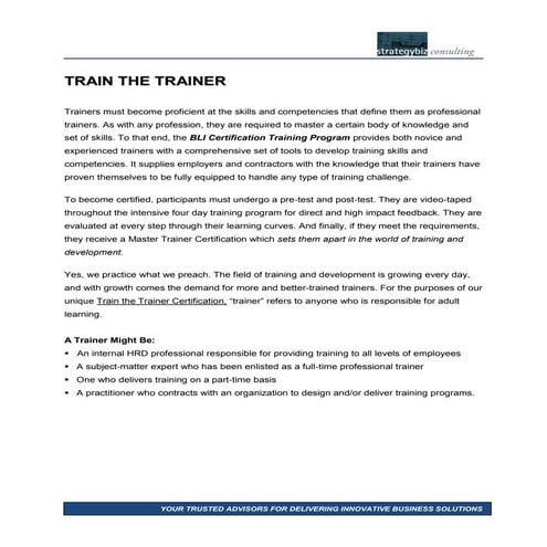 Train the trainer | PDF