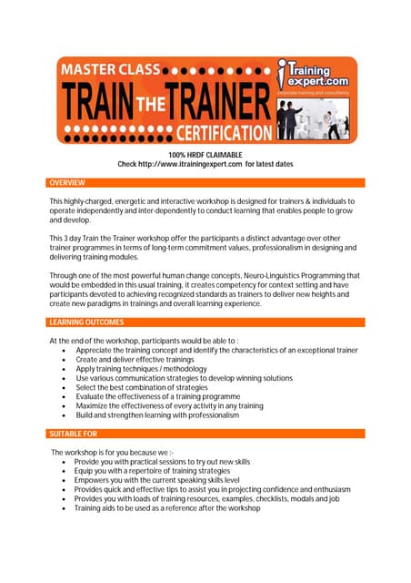 Trainee and trainer's role | PPTX