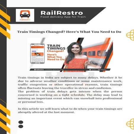 Train Timings Changed? Here’s What You Need to Do | PDF