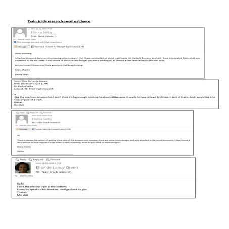 Train track research email evidence | PDF