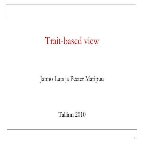 Trait based view | PPTX