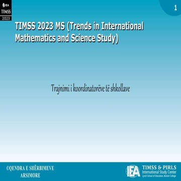 Trajnimi i Koordinatoreve TIMSS 2022 FT.pptx
