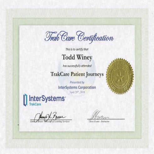 TrakCare EHR Patient Journeys Certification | PPT