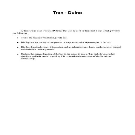 Tran Duino Documentation Pdf