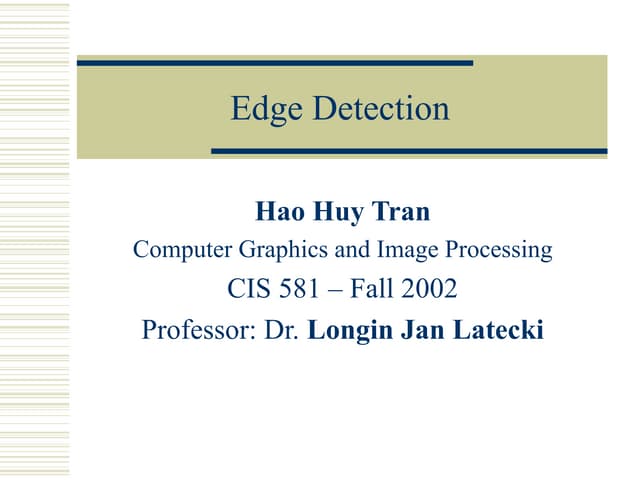 Edge Detection Techniques In Image Processing Ppt