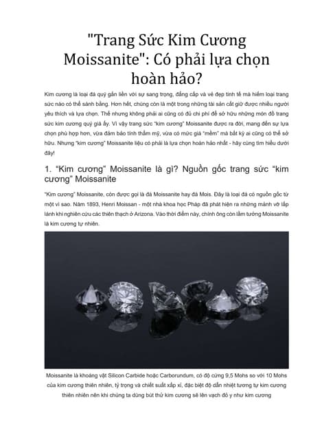 Kim cương Moissanite có mấy loại | DOCX