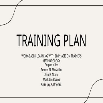 TRANING PLAN - WORK-BASED LEARNING WITH EMPHASIS ON TRAINERS ...