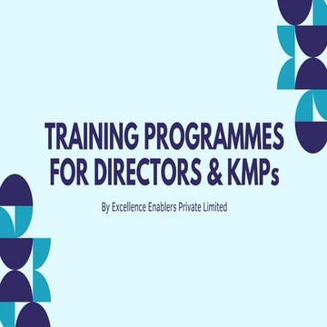 Training Prpgrammes For Directors & KMPs | PDF