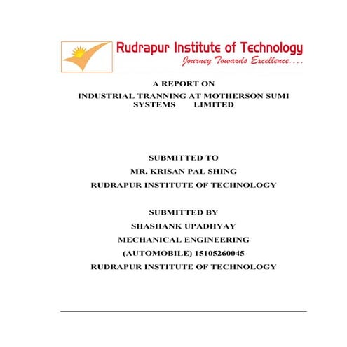 Tranning report | PDF