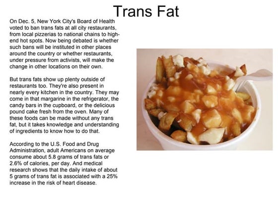 Trans Fat Facts | PDF