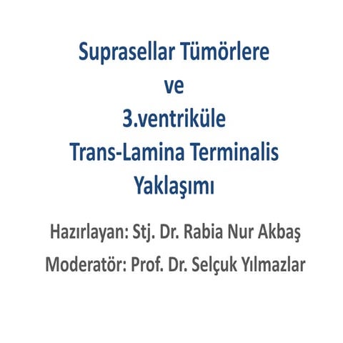 Frontobasal i̇nterhemispheric approach for large suprasellar ...