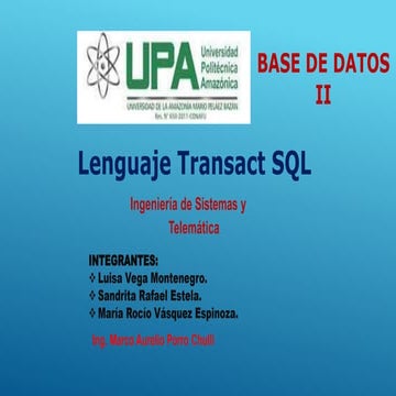 Lenguaje transact sql | PPTX