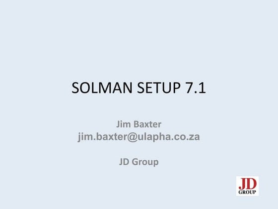 Solution manager sld configuration | PDF