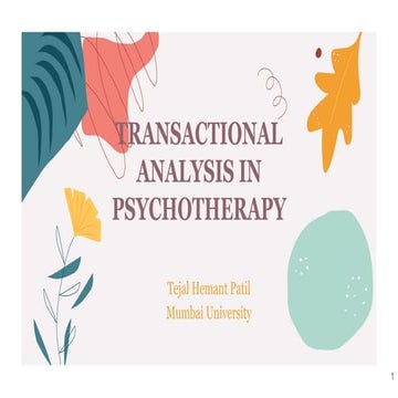 Transactional analysis in psychotherapy | PPTX