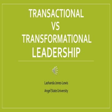 Transactional vs transformational leadership | PPTX