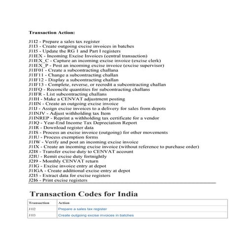Transaction codes | DOCX