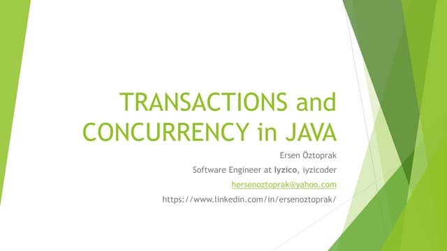 Transaction And Concurrency Pitfalls In Java Ppt