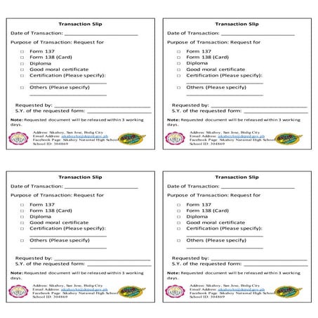 Transaction slip | PDF