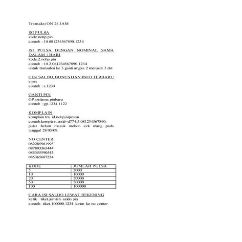Transaksi on 24 jam | DOCX