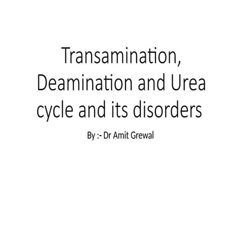 Transamination , Deamination and urea cycle ppt | PPTX