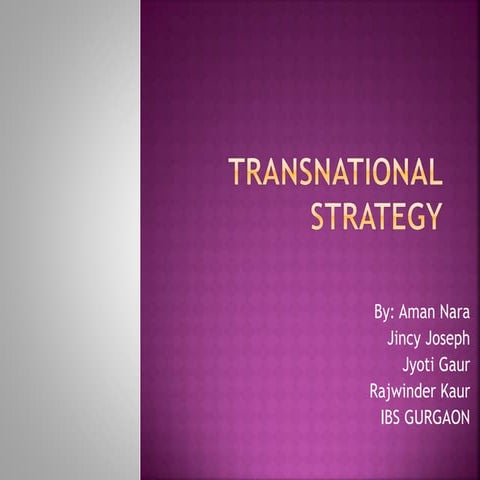 Transnational strategy | PPTX