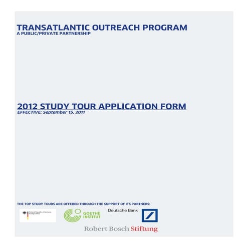 Transatlantic outreach 2012 app | PDF