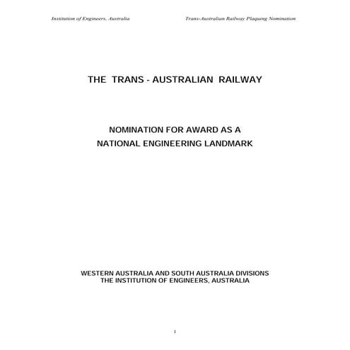 Trans Australian Railway. | PDF