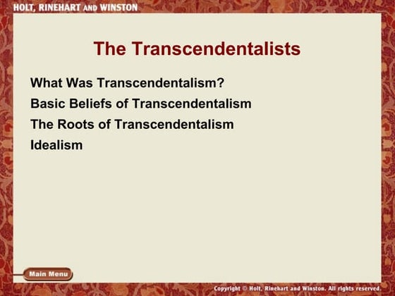 Transcendentalism powerpoint | PDF