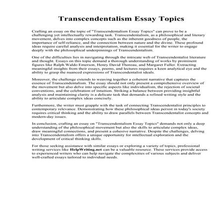 Transcendentalism Essay Topics.pdf