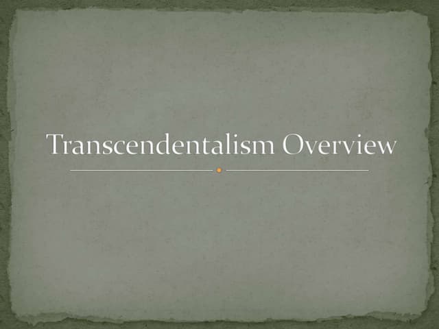 Transcendentalism | PPT