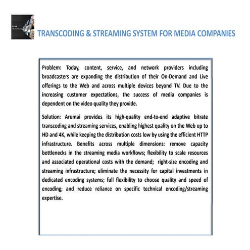 Transcoding And Streaming System For Media Companies Ppt