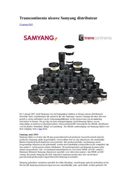 Persbericht broncolor naar transcontinenta | PDF