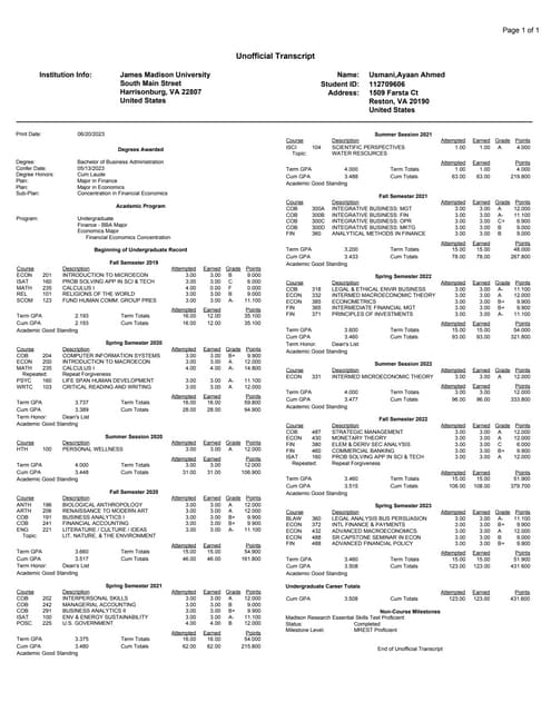 TimDavidson_Unofficial Transcript | PDF