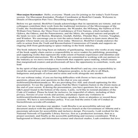 Transcript: Details of description part II: Describing images in ...